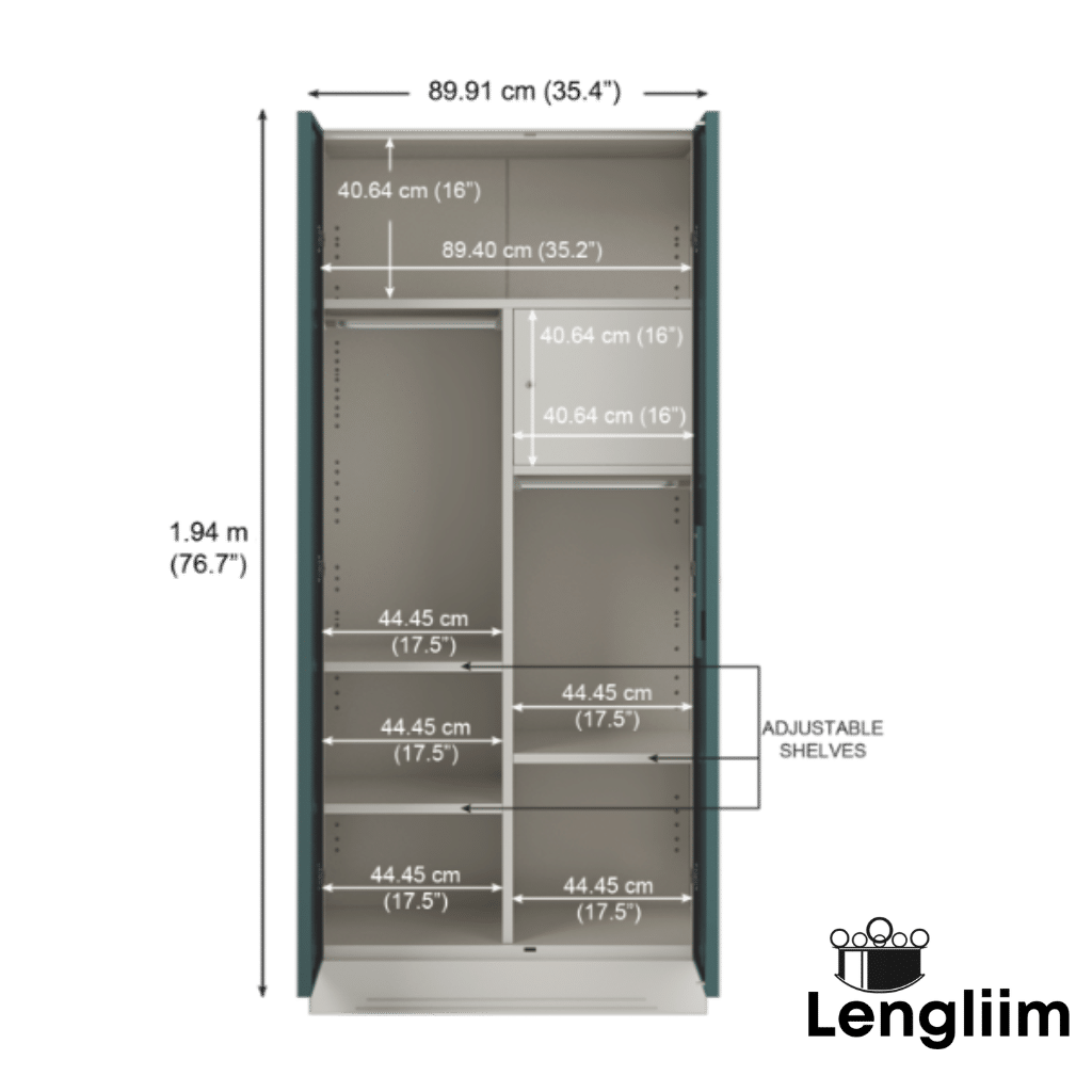 Godrej Interio Slimline 2 Door Almirah (Locker, Textured Sea Pine ...