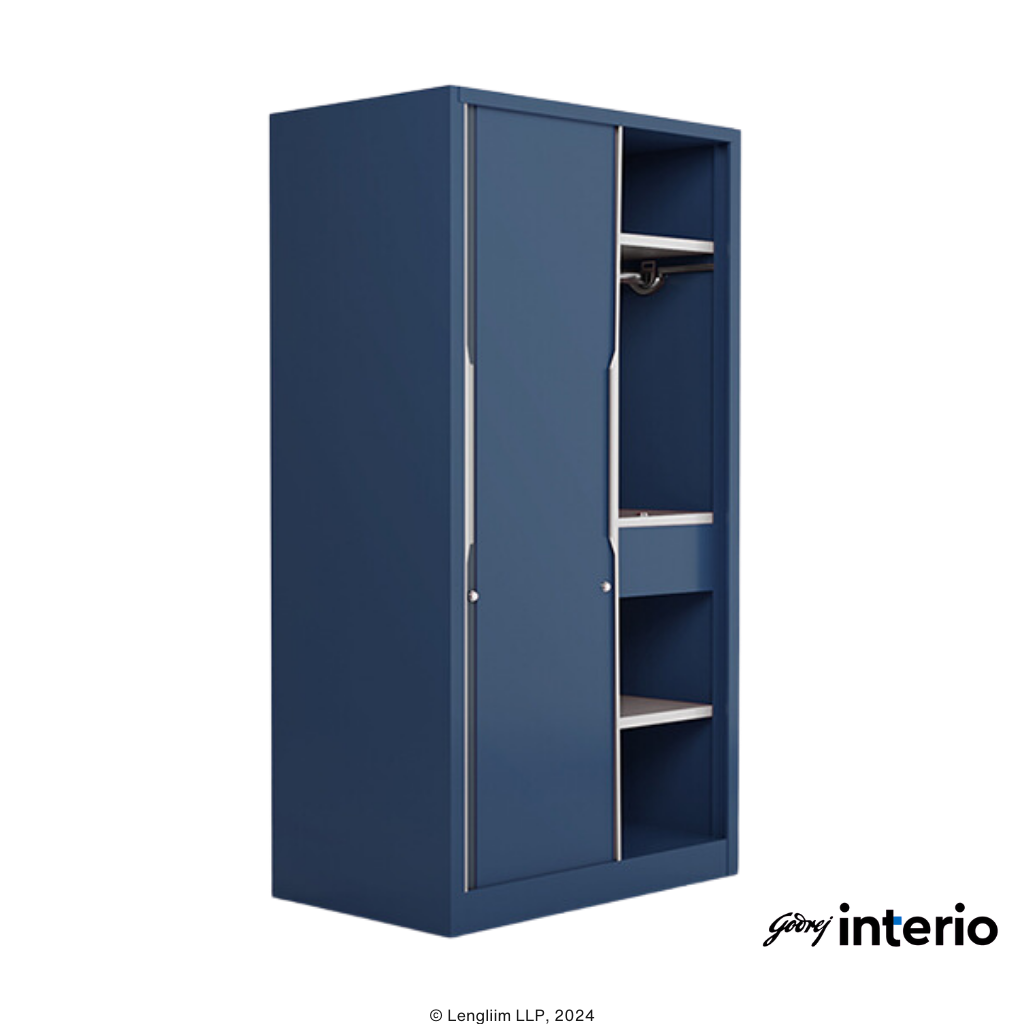 Godrej Interio Slide N Store Pro Almirah (Phiroja Blue) - Lengliim