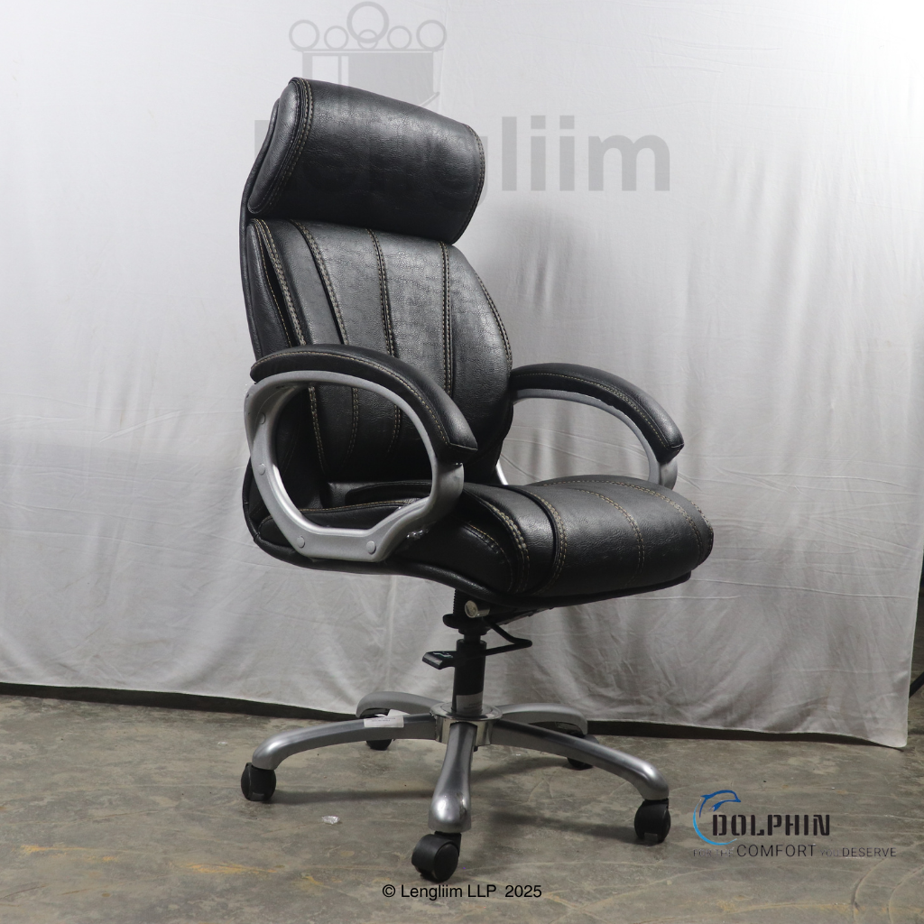 Dolphin DF 33 Premium Executive Office Chair (Leatherite, Black) - Lengliim