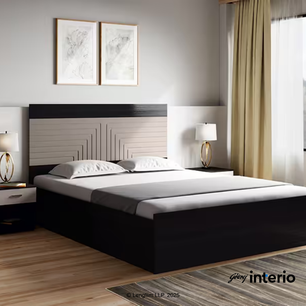 Godrej Interio Apex Nx King Size Engineered Wood Bed with Pull-Out ...