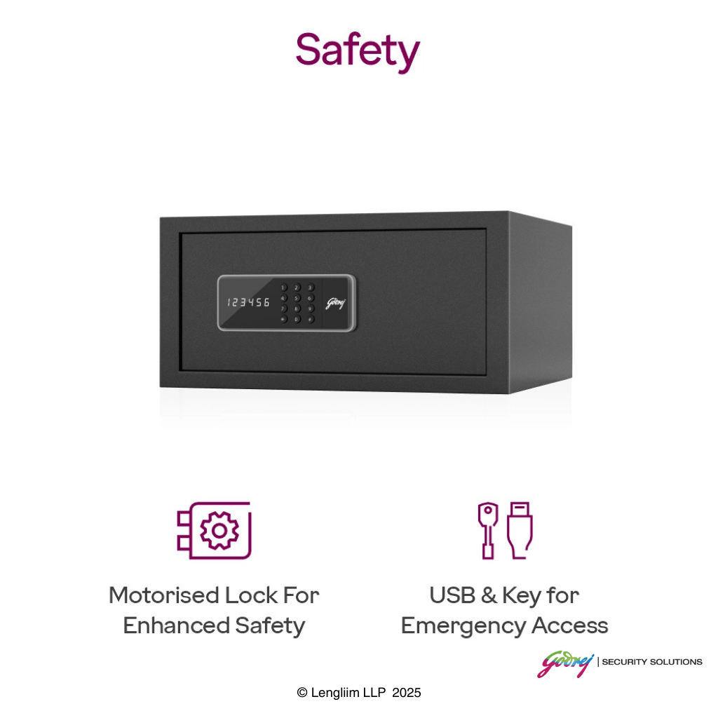 Godrej NX Pro 25 Litres Steel Digital Home Locker (10X, Ebony) - Lengliim