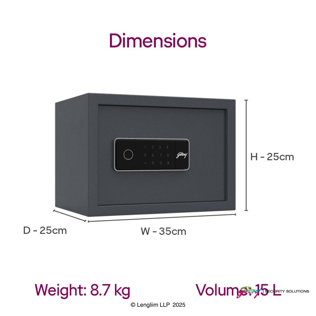 Godrej NX Pro Pus 15 Litres Steel Digital + Biometric Home Locker (10X ...