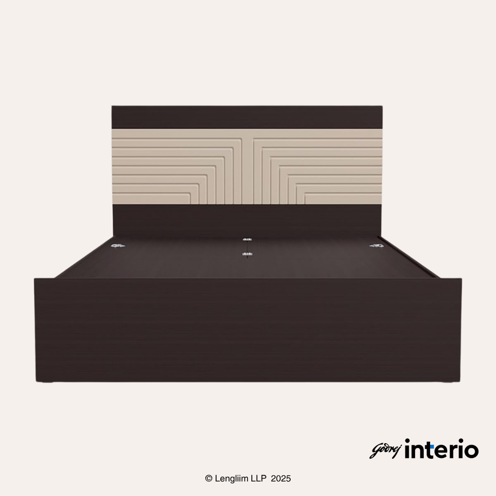 Godrej Interio Apex Nx Queen Size Engineered Wood Bed with Pull-Out ...